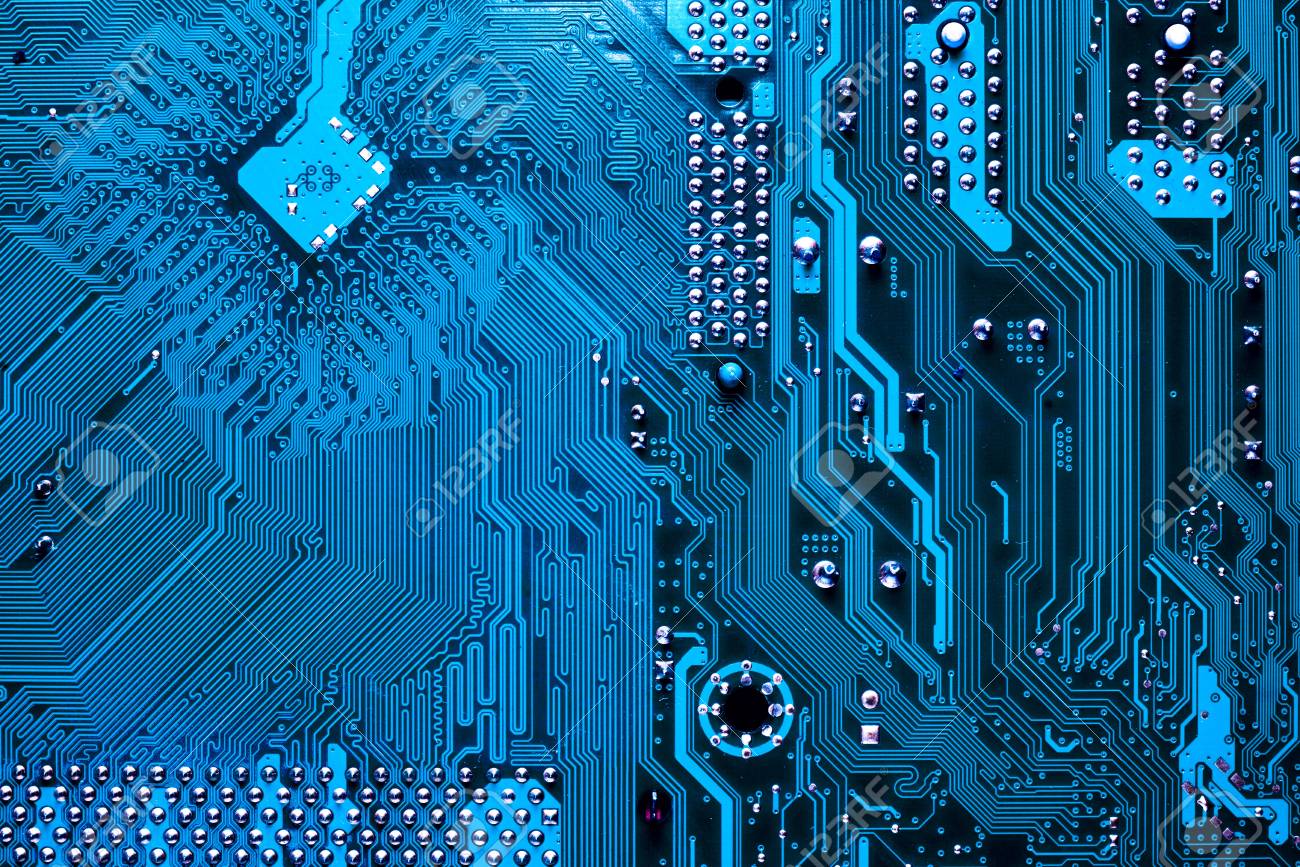blue circuit board background of computer motherboard - PC Builds On A ...